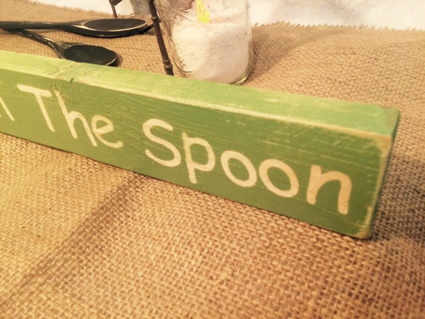Happiness Is Lickin' the Spoon sign. Primitive signs. | Etsy