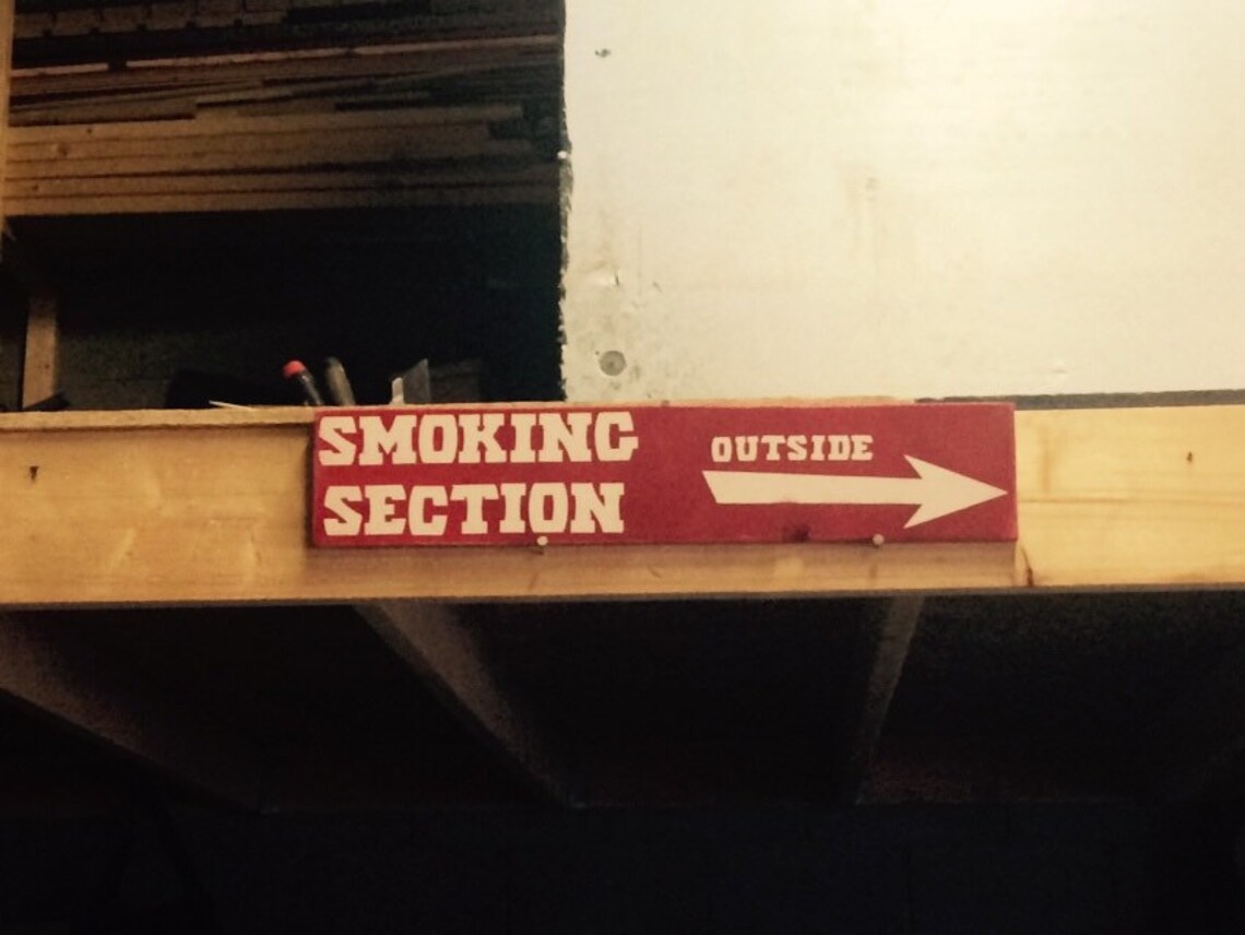 No Smoking Sign. Smoking Section Outside Rustic Smoking Sign. - Etsy