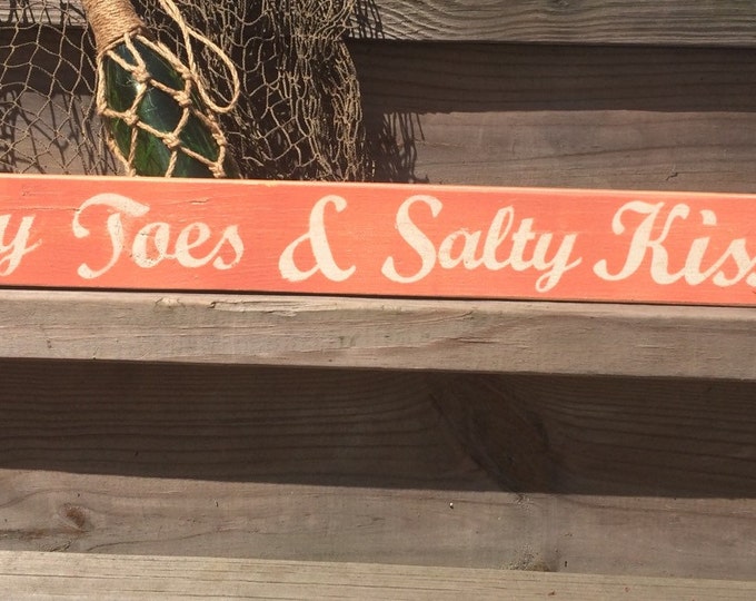 Sandy Toes and Salty Kisses Sign. Beach Signs. Pool Signs. Beach Decor ...