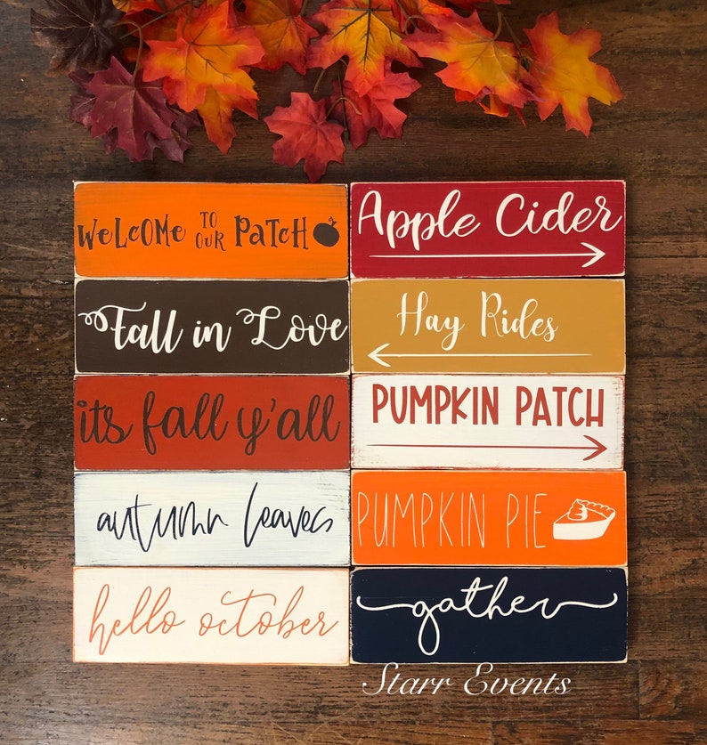 10 Rustic Fall Signs Rustic Fall Decorations Rustic Fall - Etsy