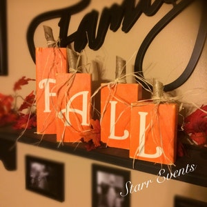 Fall Decorations. Set of 4 Fall Decorative Blocks. Fall Decor. Rustic ...