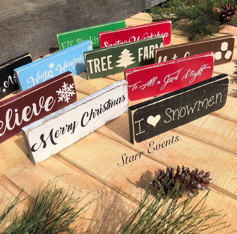 10 Rustic Christmas Signs Christmas Decorations Rustic - Etsy