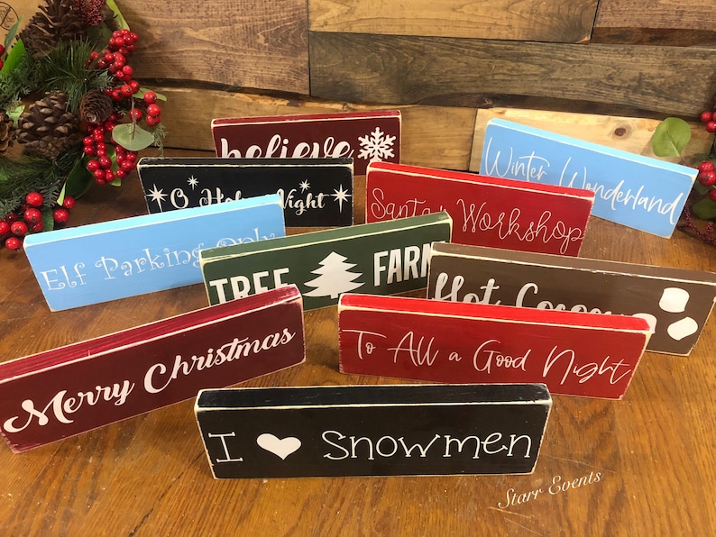 10" Rustic Christmas Signs Christmas Decorations Rustic Christmas Decor ...