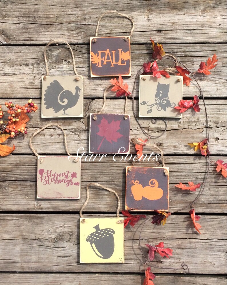 Set of 2 Fall decorations Fall signs Rustic Fall decor Rustic | Etsy