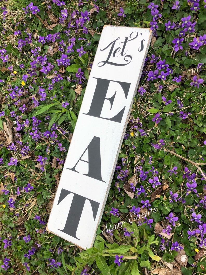 Lets Eat Sign. Farmhouse Kitchen Signs. Kitchen Decor. Rustic Farmhouse ...