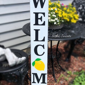 Lemon Welcome Sign. Kitchen Signs Vertical Welcome Lemon Sign. Lemon ...