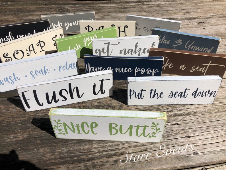 Small Farmhouse Signs. 10 Bathroom Signs. Farmhouse - Etsy