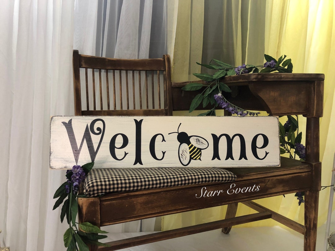 Welcome Signs for Spring. Rustic Spring Decor Signs With Bees. Signs ...