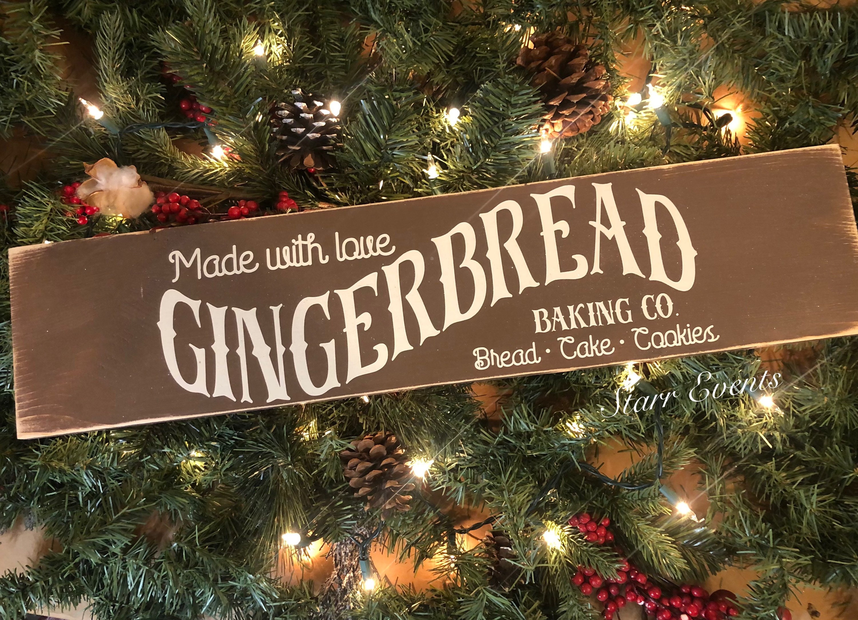 Gingerbread Baking Co Sign. Rustic Christmas Sign. Rustic Christmas ...