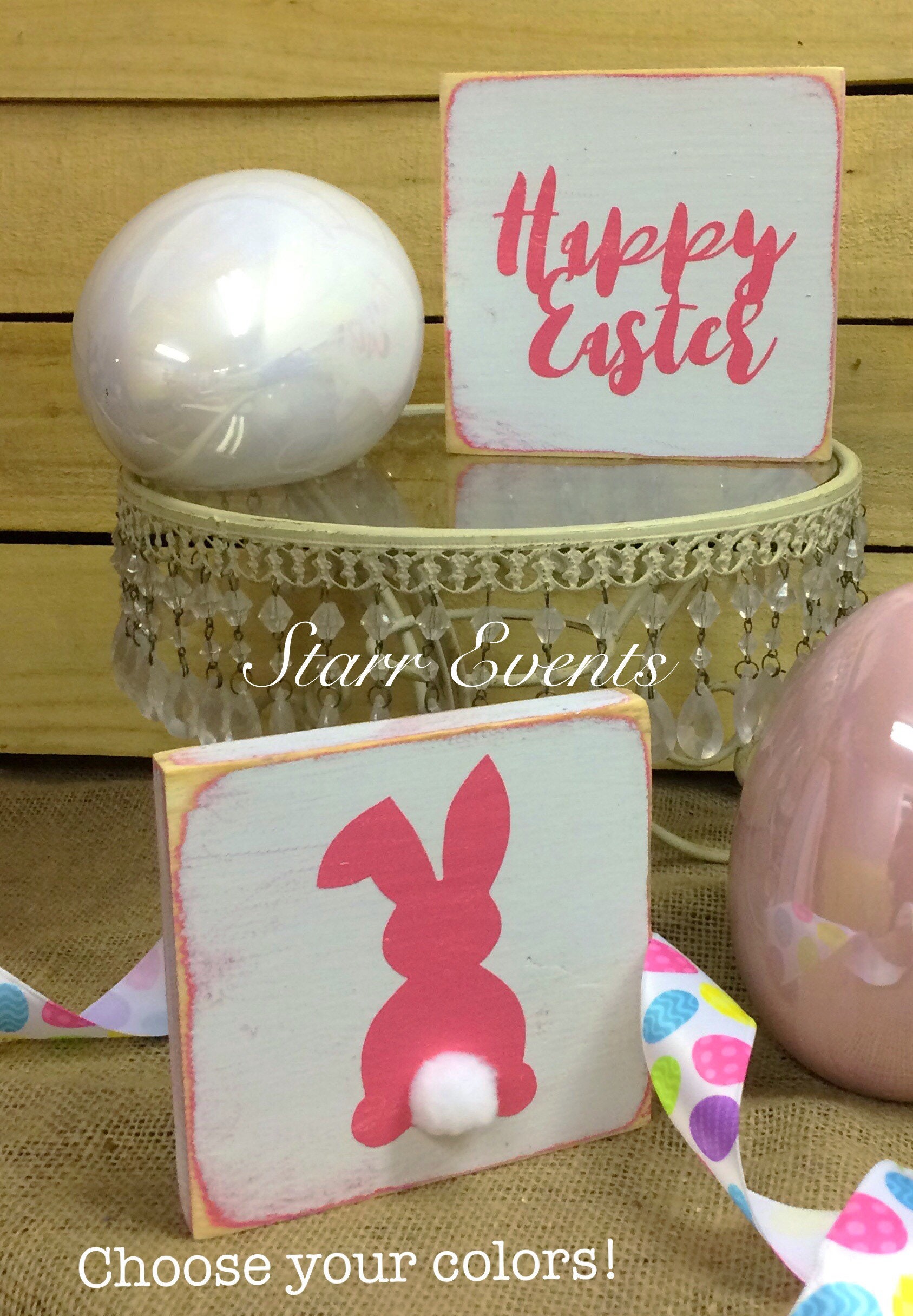 Happy Easter Sign Easter Decorations. Rustic Easter Decor Set of 2 ...