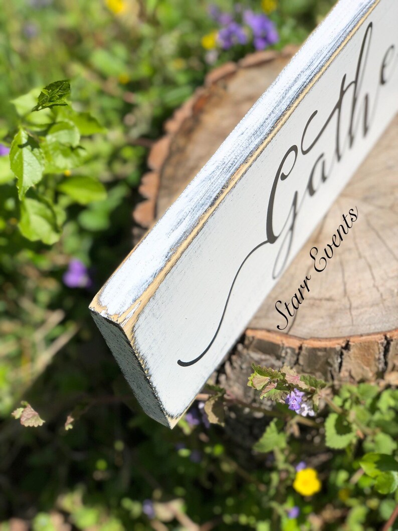 Gather Sign 14" Small Rustic Signs. Rustic Decor. Family Signs. Gather ...