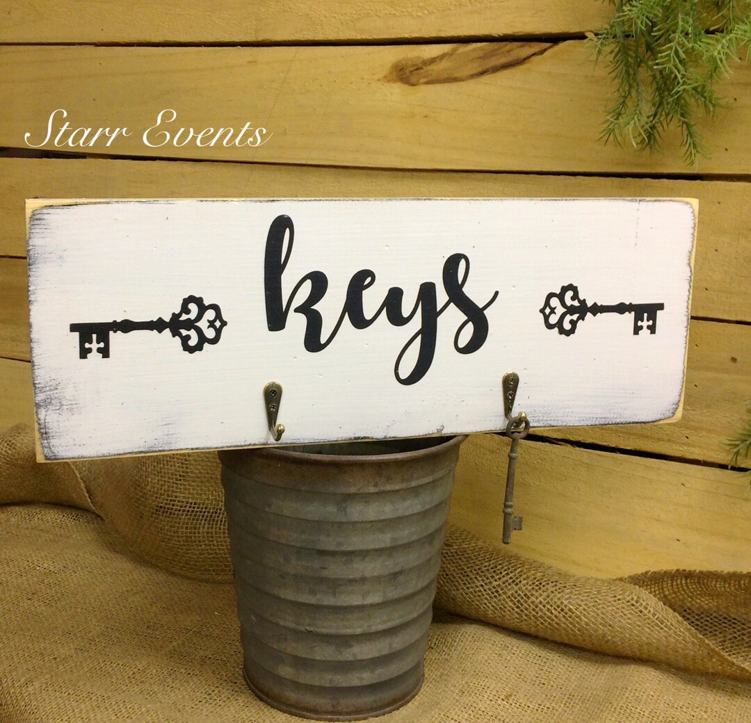 Rustic Keys Signs. Key Holder Signs. Rustic Key Holder for Wall. Key ...