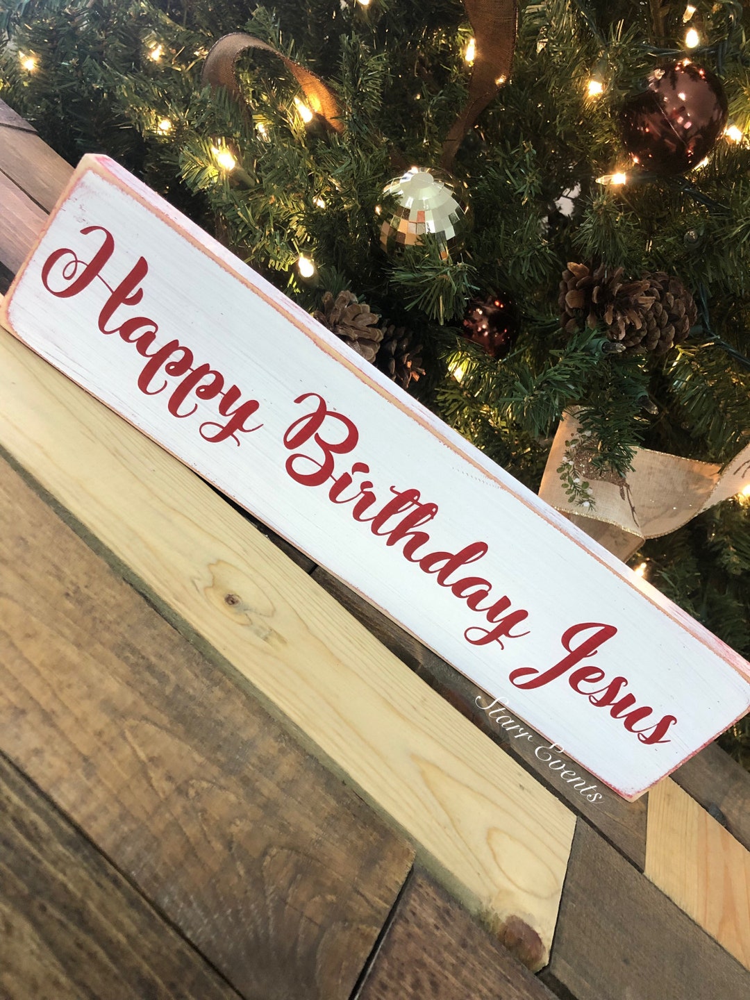 Happy Birthday Jesus Sign. Rustic Christmas Sign Christmas Decor ...