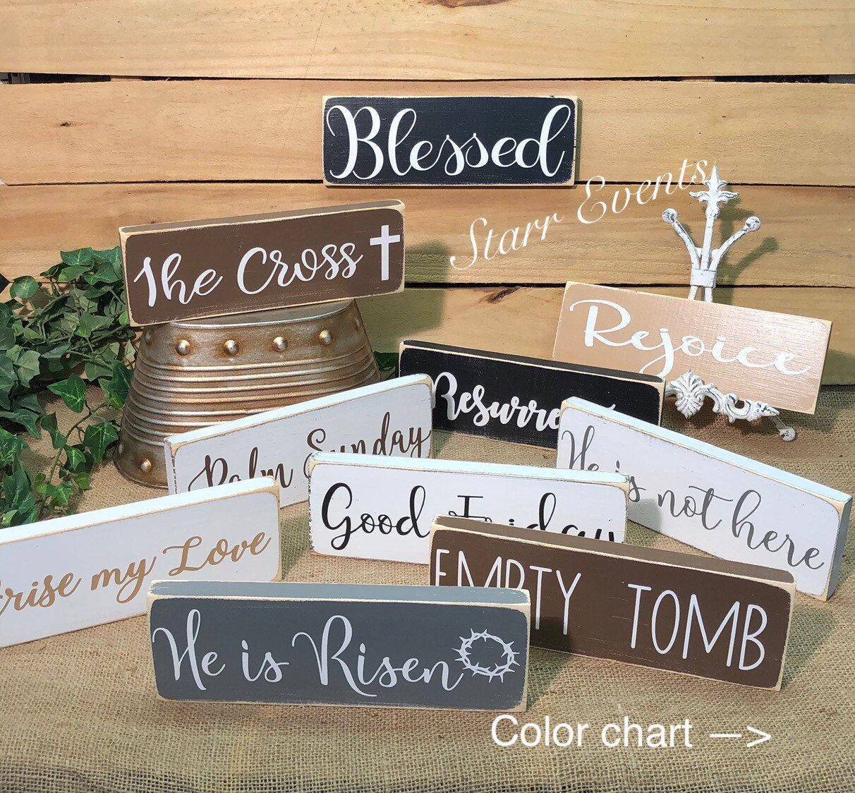10" Christian Easter Signs Christian Easter Decorations Easter Decor ...