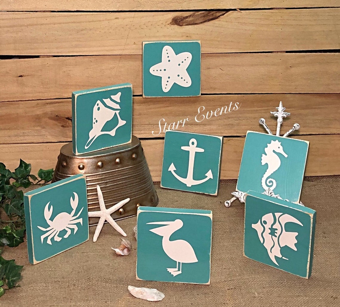 Beach Signs. Set of 2 Rustic Nautical Signs. Rustic Beach - Etsy