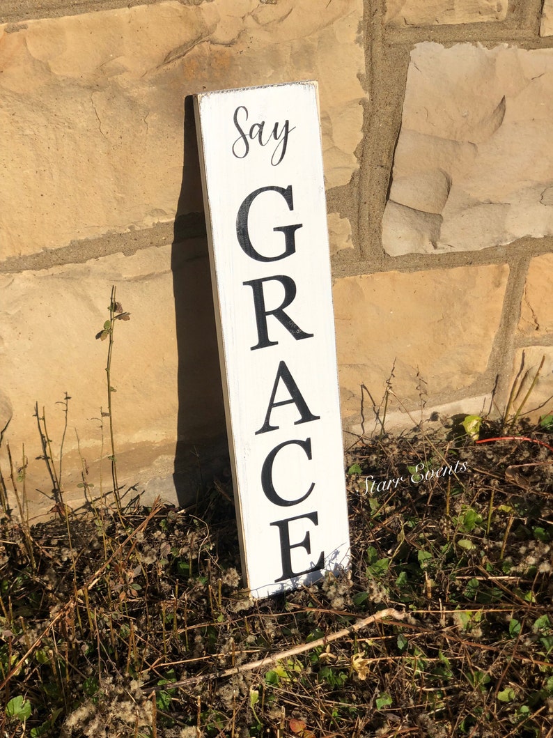 Say Grace Sign. Farmhouse Kitchen Signs. Kitchen Decor. Rustic - Etsy