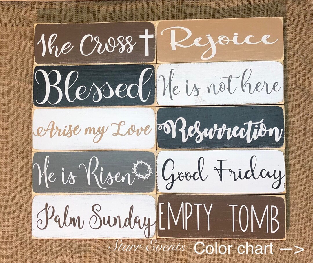 10" Christian Easter Signs Easter Decorations Rustic Easter Decor ...