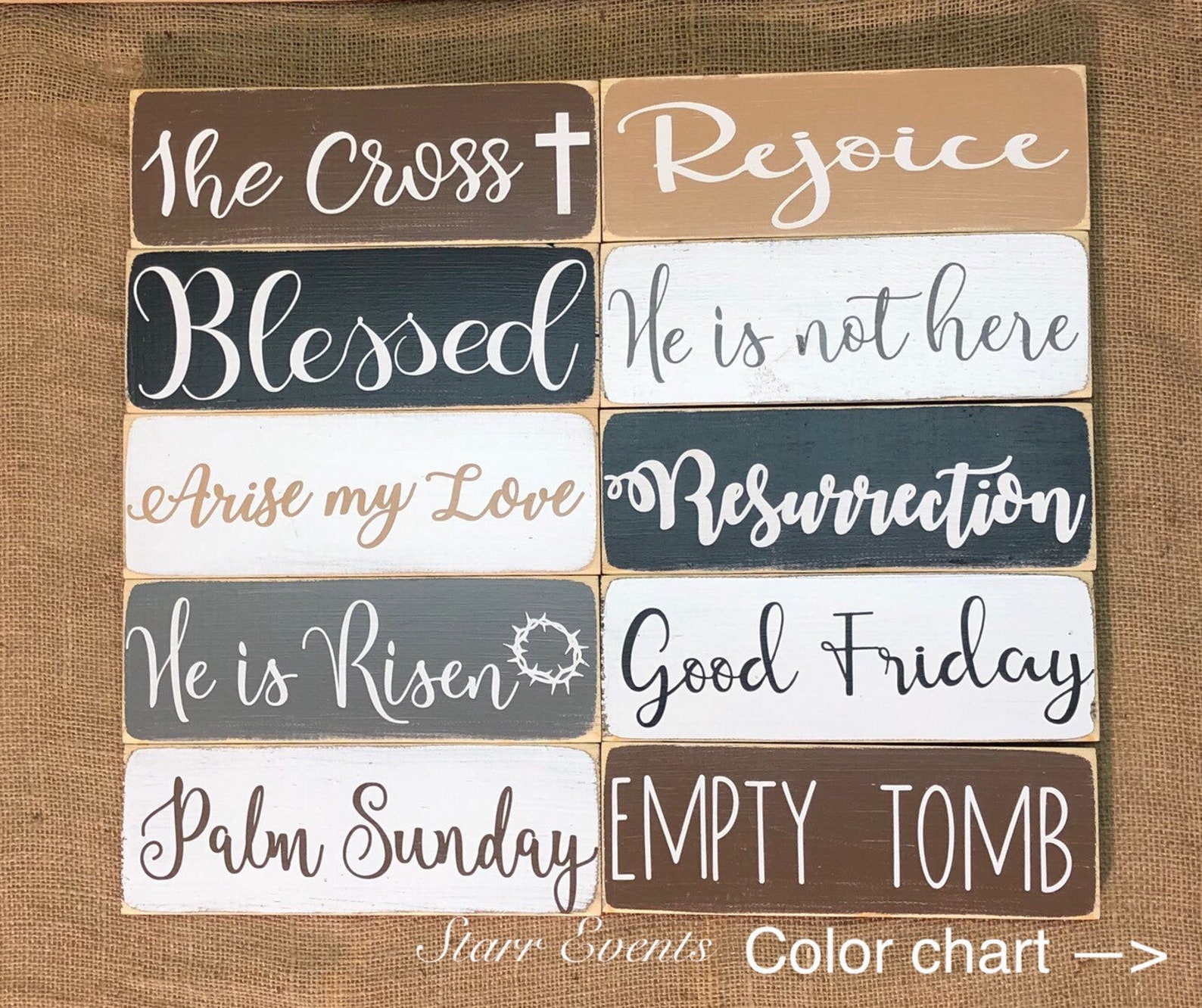 10" Christian Easter Signs Easter Decorations Rustic Easter Decor ...