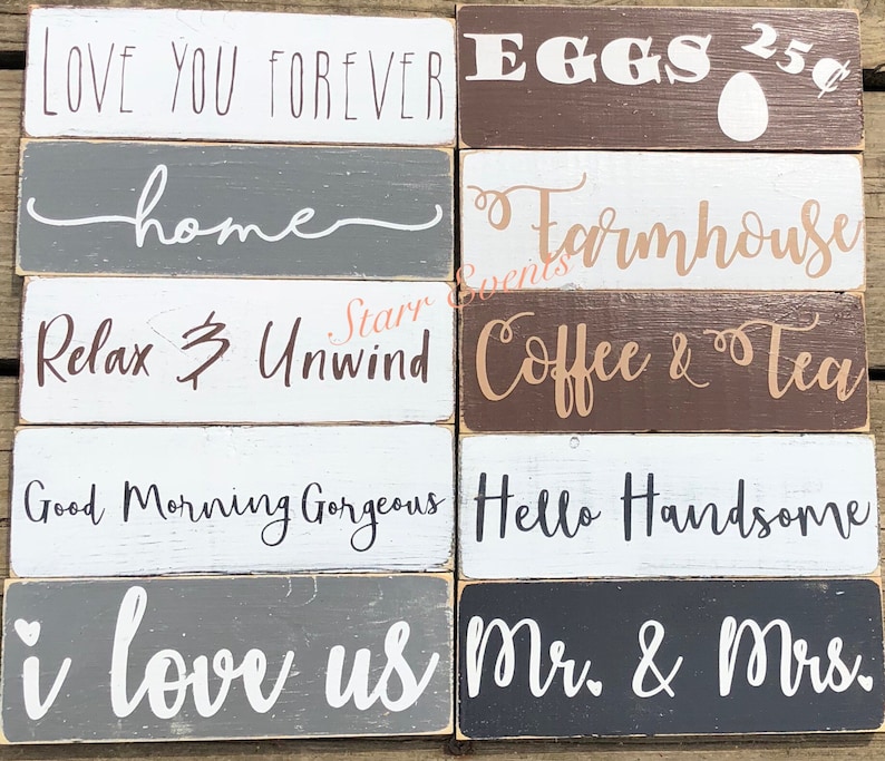 Small Farmhouse signs. 10 Bedroom signs. Farmhouse | Etsy