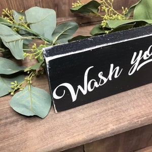 Wash Your Hands Sign Rustic Bathroom Signs. Rustic Bathroom Decor ...