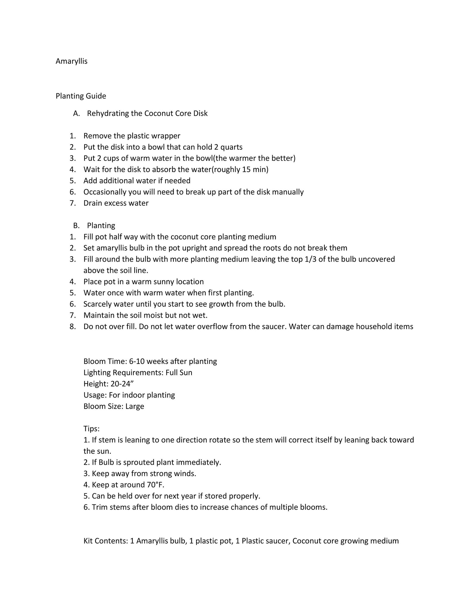 Indoor Amaryllis Kit Red Lion Deep Redfree SHIPPING - Etsy