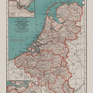 VINTAGE NETHERLANDS MAP, Vintage Map of the Netherlands Wall Art ...