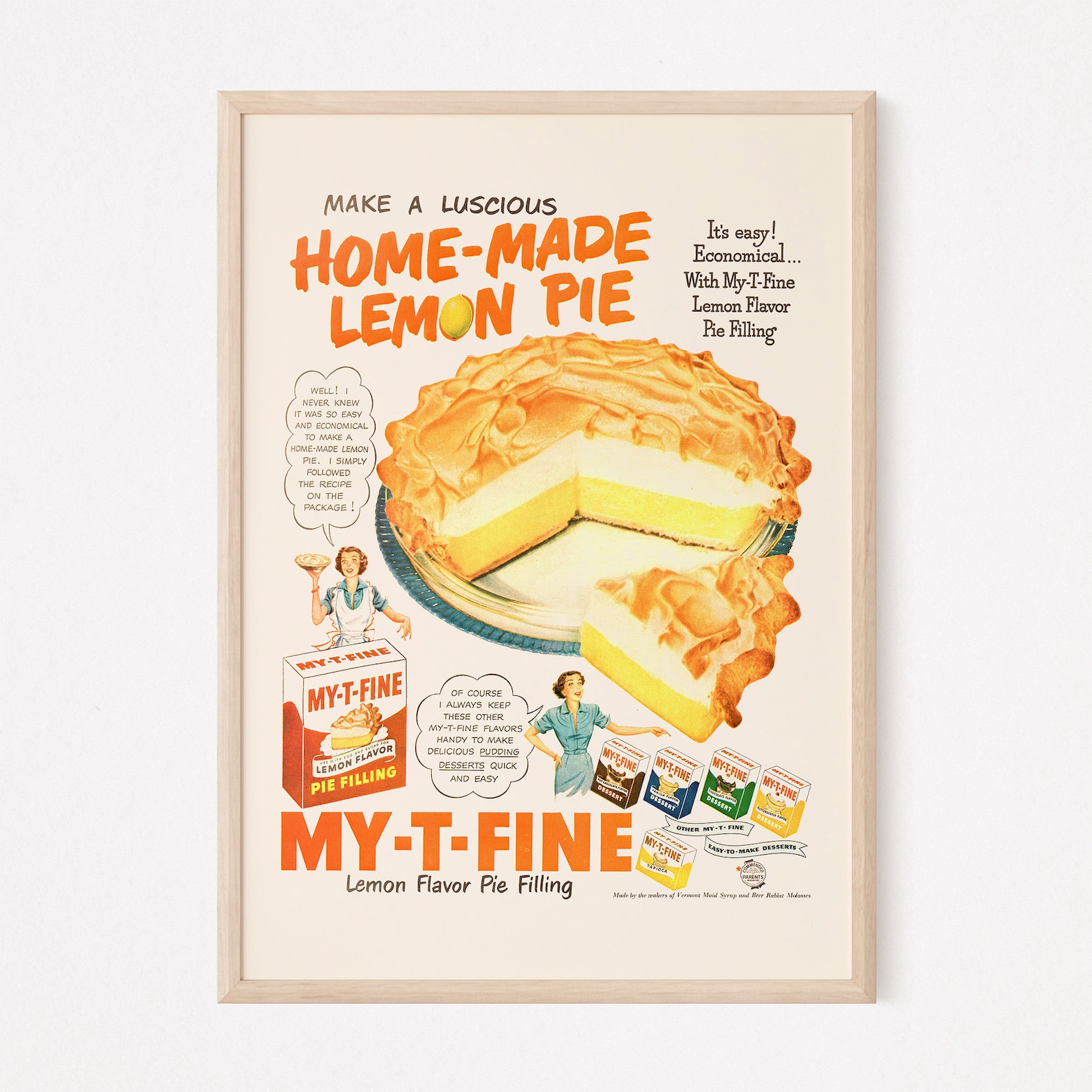 RETRO PIE AD Vintage Cooking Ad Mid-century Poster Classic - Etsy Canada