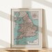 VINTAGE ENGLAND MAP, Vintage Map of England Wall Art, Vintage Map ...