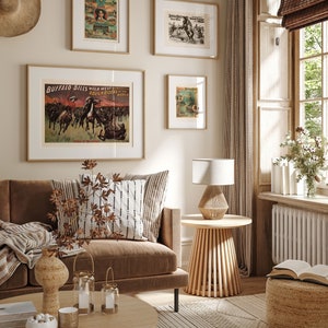 VINTAGE COWBOY POSTER, Western Art, Perils of the Cowboy, Buffalo Bill ...