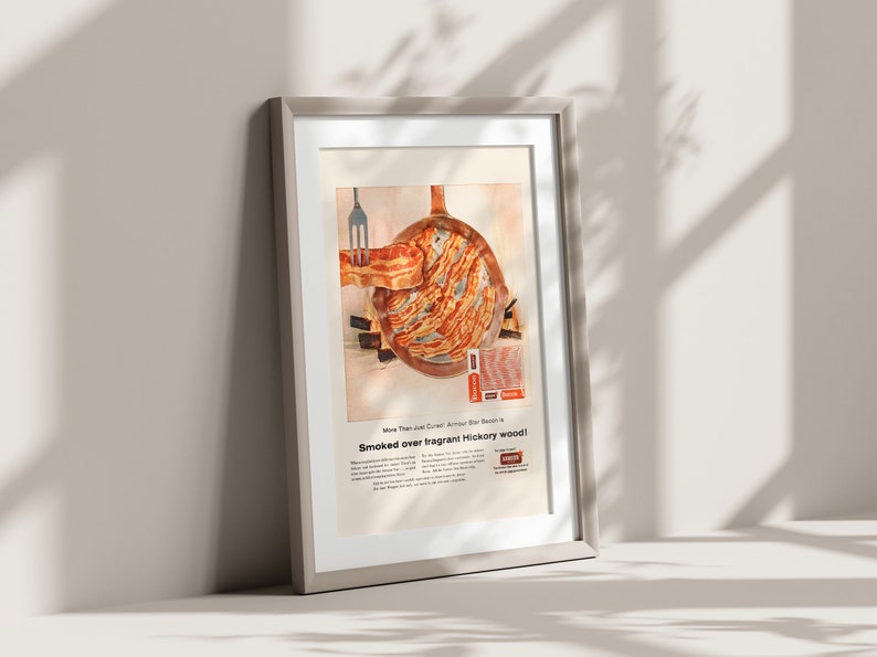 RETRO BACON POSTER Retro Mid-century Ad Vintage Kitchen - Etsy