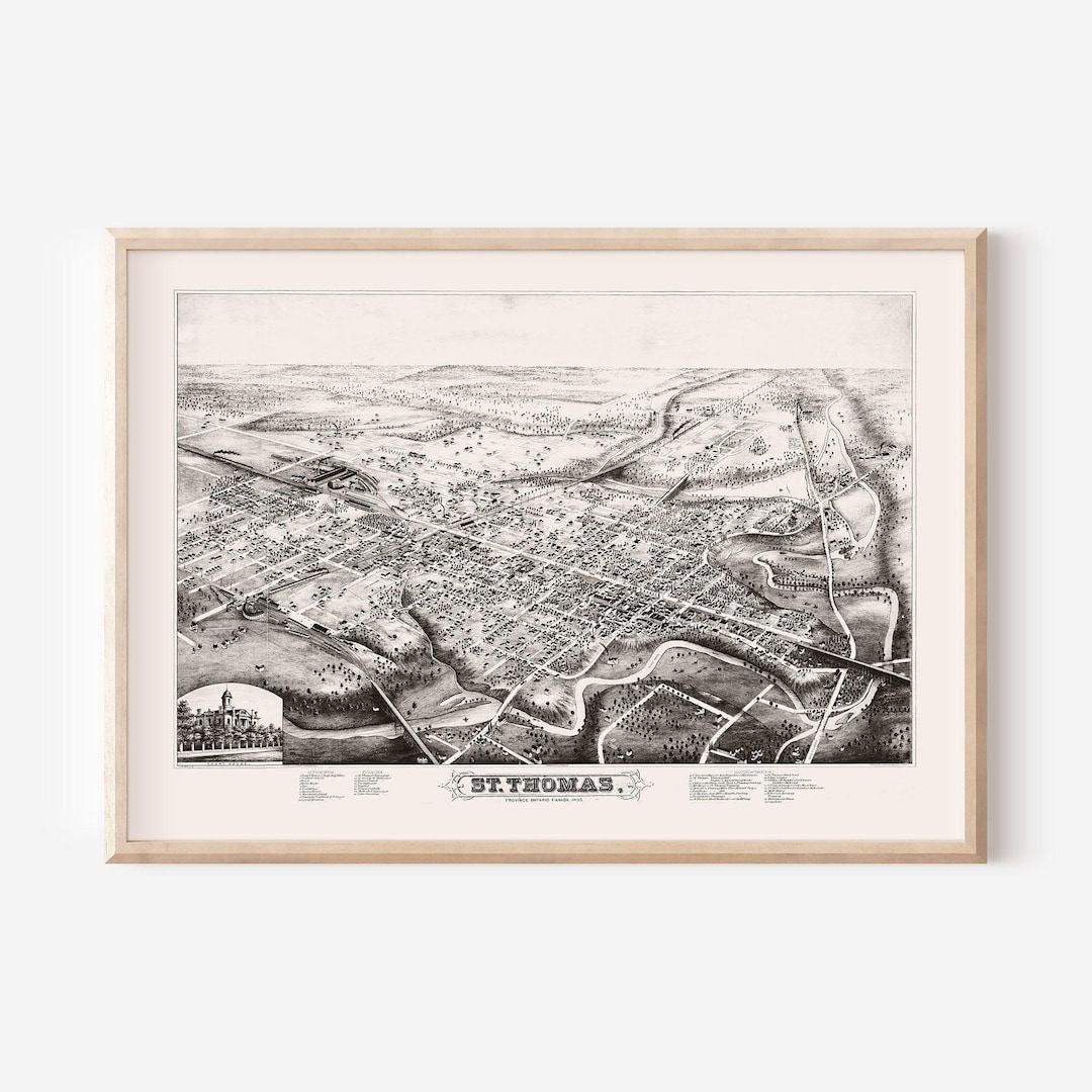ST. THOMAS MAP, Antique St Thomas Ontario Map, Antique Map Print ...