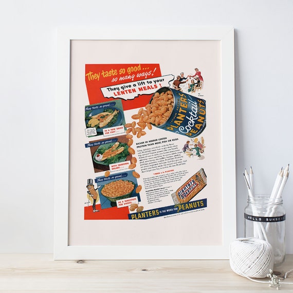VINTAGE PEANUTS AD Retro Peanuts Poster Retro Ad 1950s | Etsy