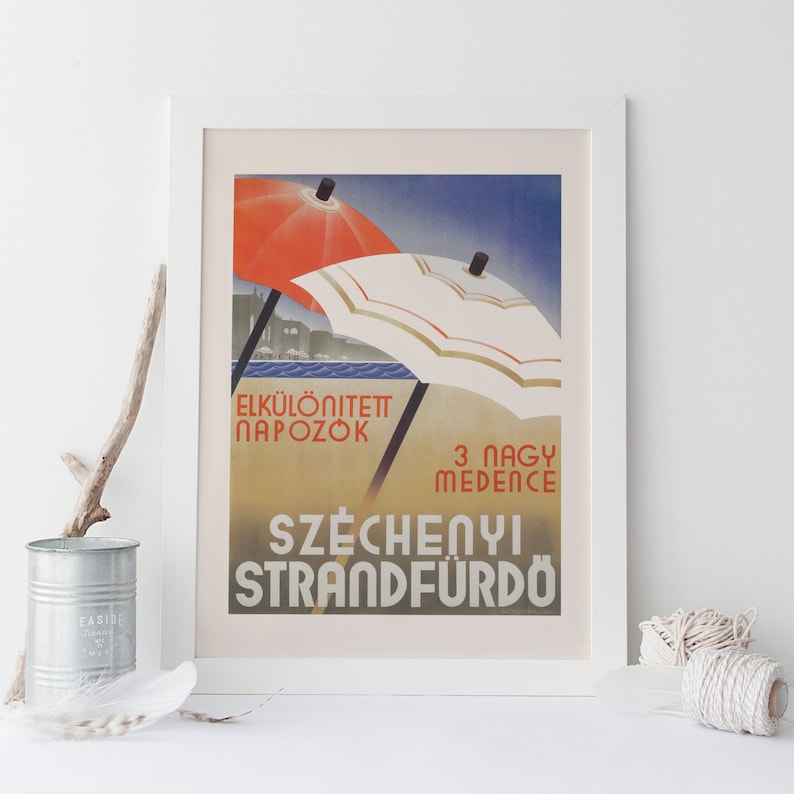 HUNGARY TRAVEL POSTER Travel Print Art Deco Poster Art Deco | Etsy
