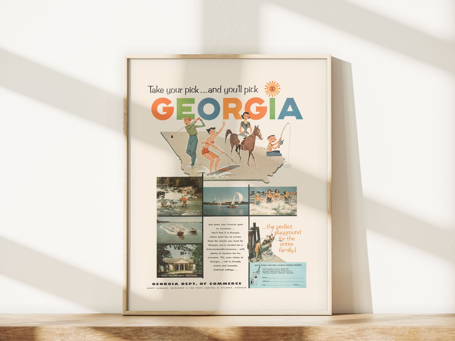 VINTAGE GEORGIA TRAVEL Poster Retro Travel Ad Retro - Etsy