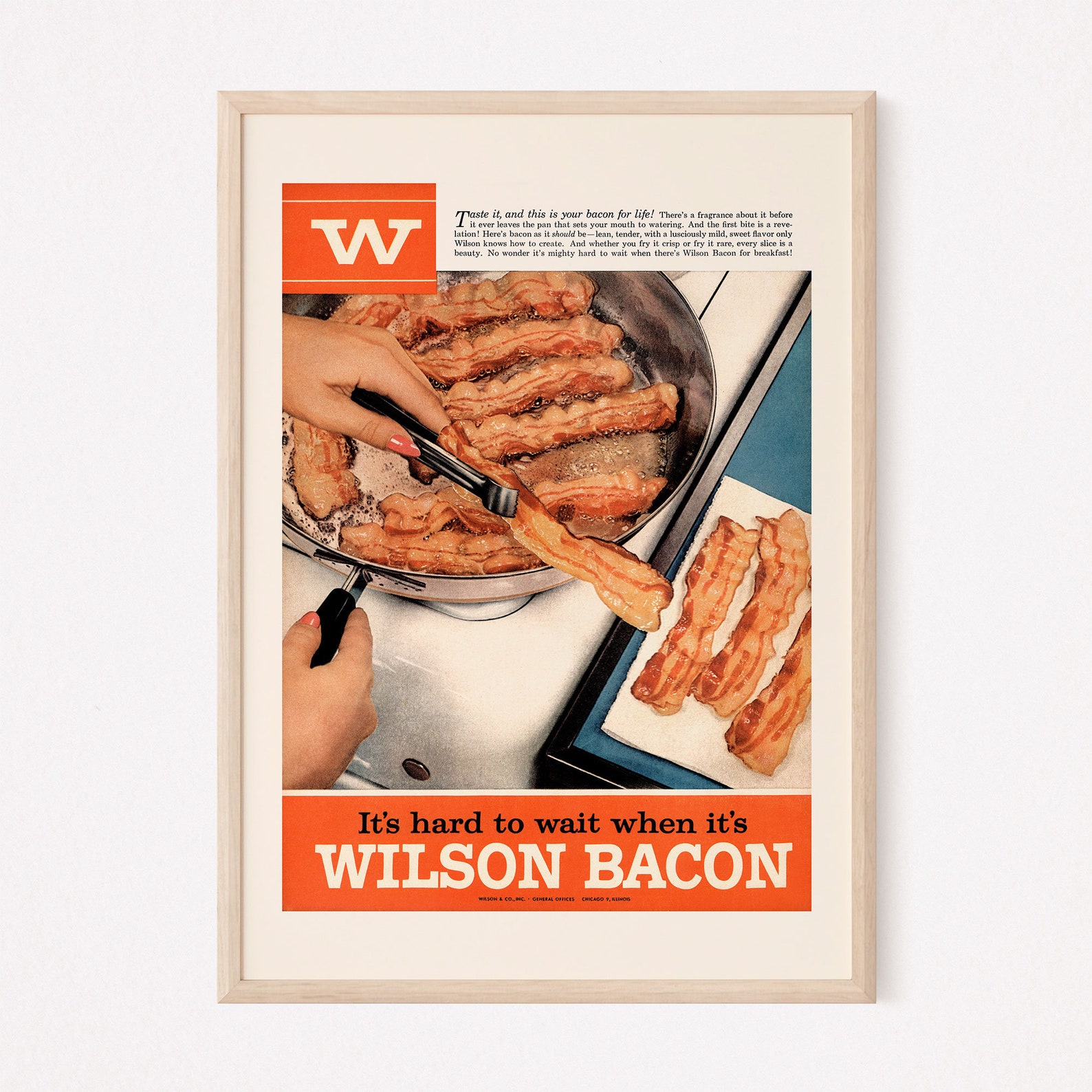 VINTAGE BACON AD Retro Mid-century Ad Bacon Retro Poster - Etsy Canada