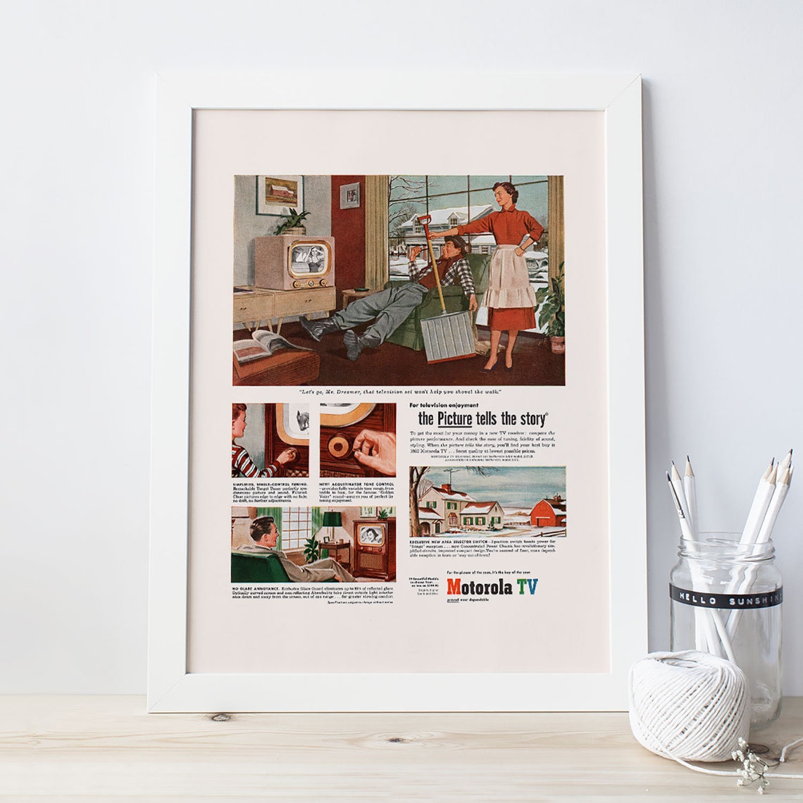 VINTAGE TV POSTER Old Television Poster Winter Poster | Etsy