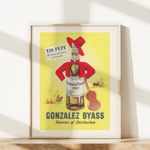 VINTAGE SHERRY ADVERTISING Poster Vintage Sherry Ad Yellow - Etsy