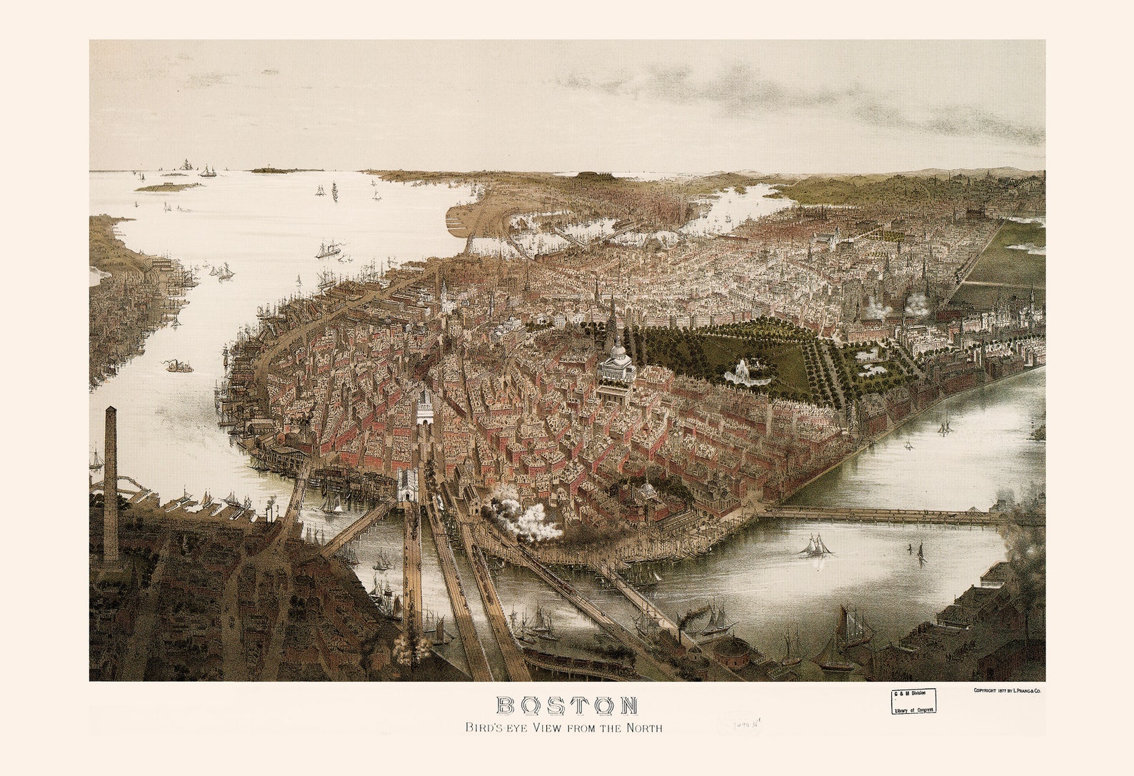 Vintage BOSTON Map Print Vintage Map of Boston Harbour - Etsy