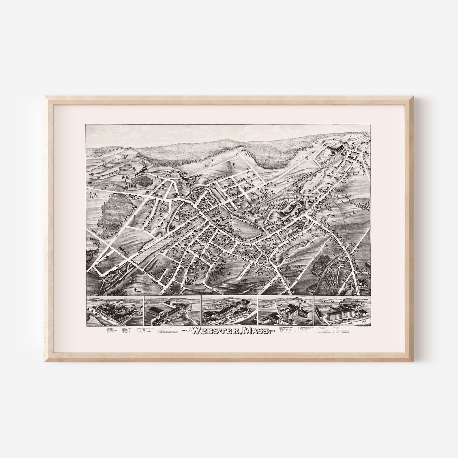 WEBSTER MAP PRINT Antique Webster Mass Map Antique Map - Etsy