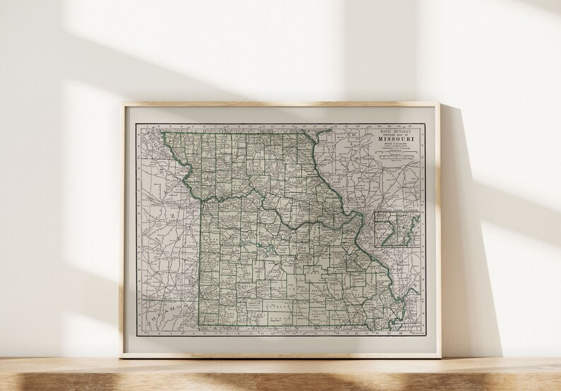 VINTAGE MISSOURI MAP Vintage Map of Missouri Wall Art - Etsy