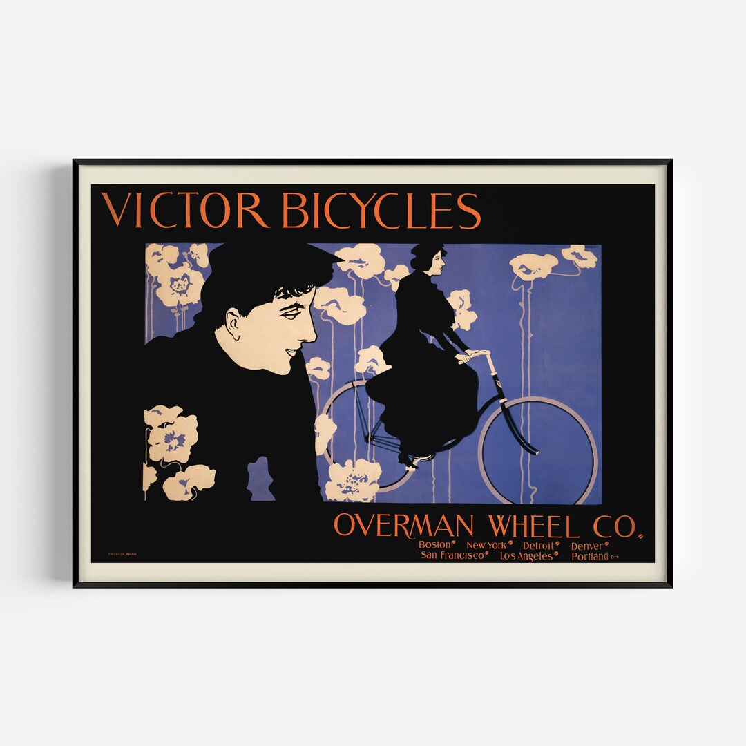 ANTIQUE BICYCLE POSTER, Victor Bicycles Poster, Overman Wheel Co. Print ...