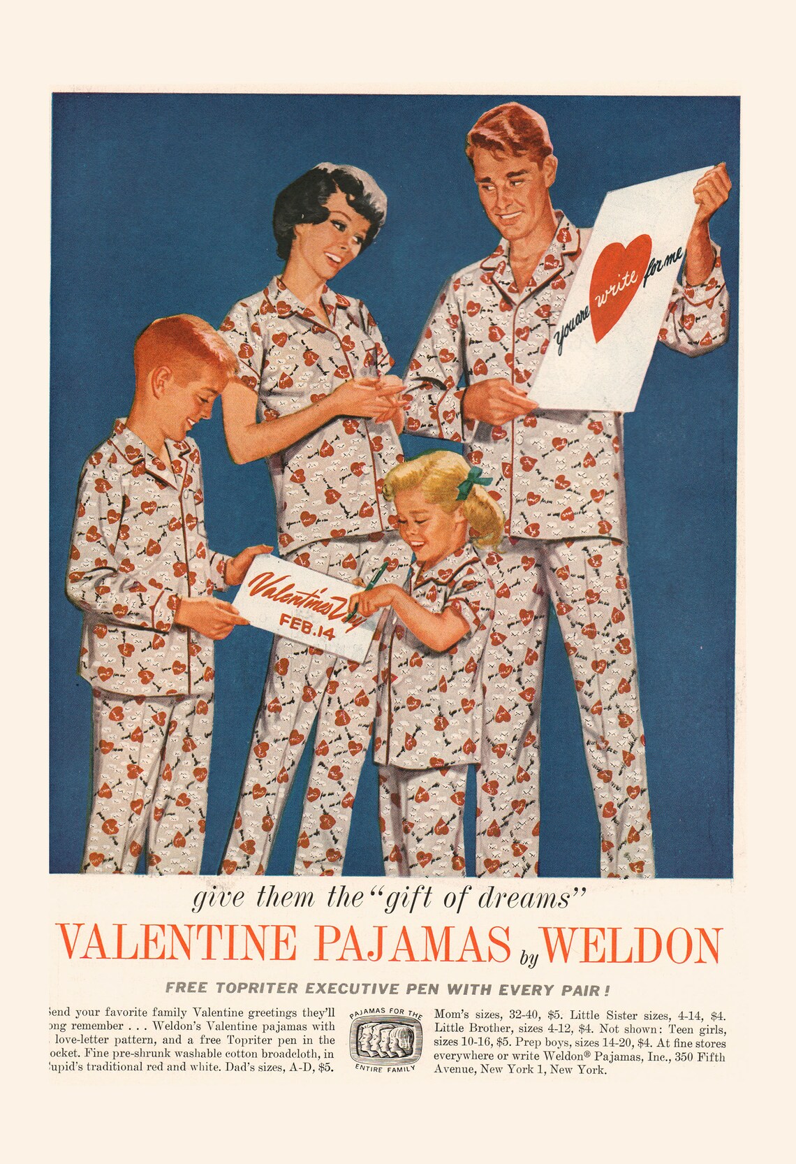 RETRO FASHION AD Cute Pyjamas Poster Ad Mid-century - Etsy