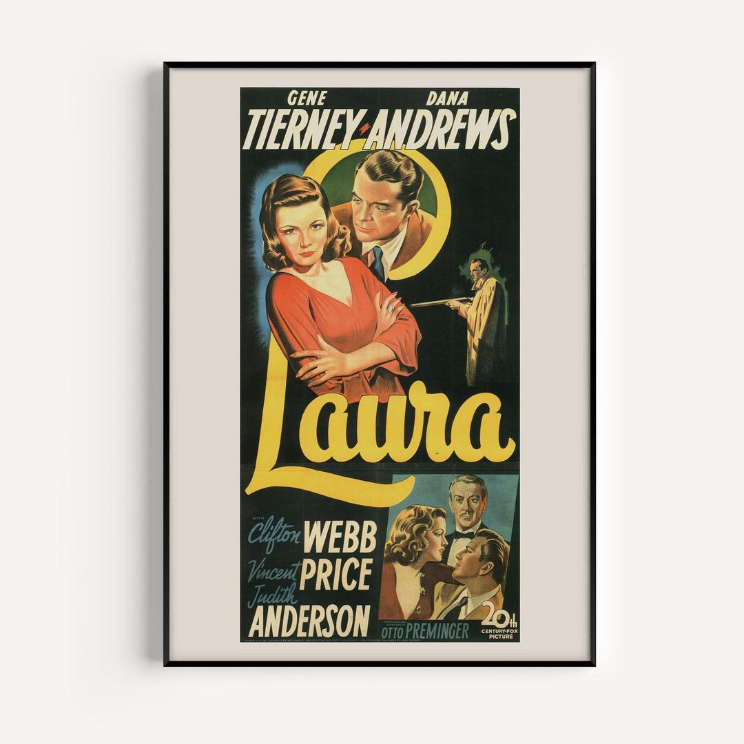 CLASSIC MOVIE POSTER, Laura Movie Poster, Otto Preminger Movie Poster ...