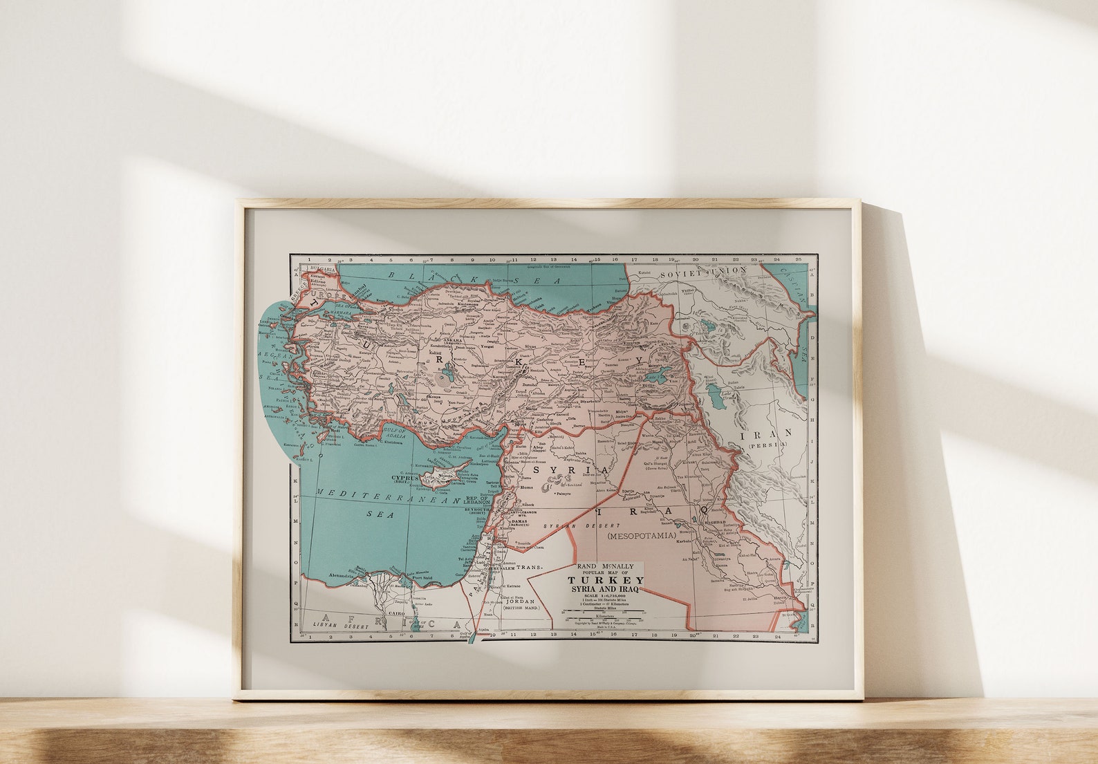 VINTAGE MAP of Turkey Syria and Iraq Vintage Map of Turkey - Etsy