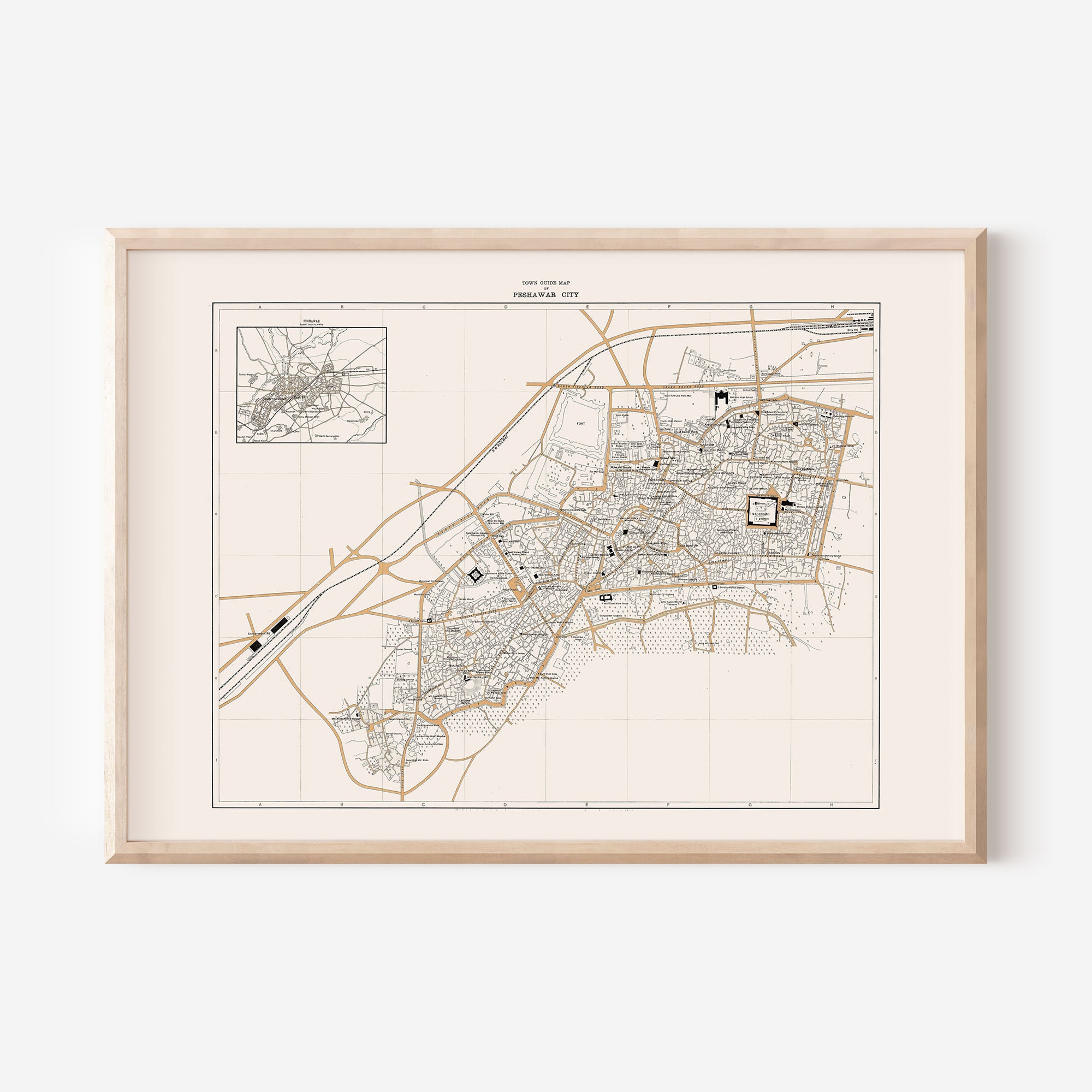 ANCIENT PESHAWAR MAP Map of Peshawar Historical Pakistan - Etsy Canada