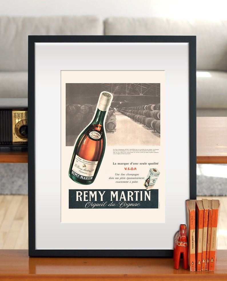 VINTAGE COGNAC PRINT Classic Cognac Ad Mid-Century Poster | Etsy