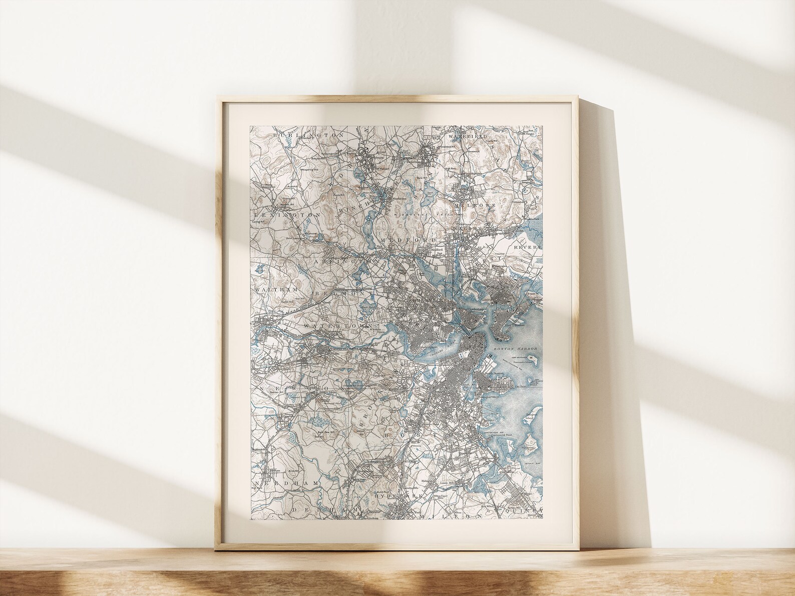 VINTAGE BOSTON POSTER, Vintage Map of Boston, Antique Map Print ...