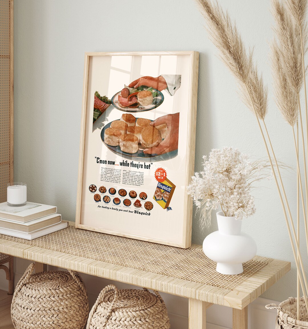 VINTAGE AD PRINT, Biscuits Poster, Retro 1950s Ad Print, Vintage ...