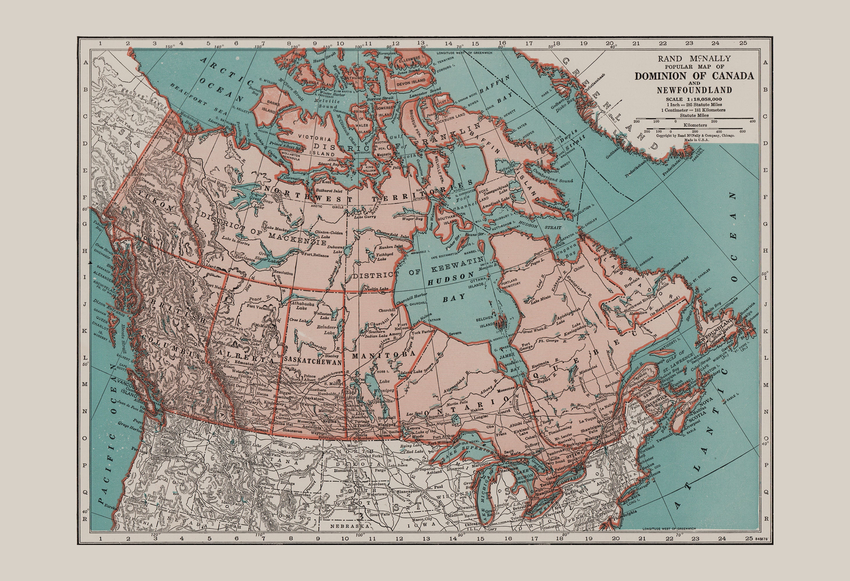 VINTAGE MAP of CANADA Canada Vintage Map Wall Art Vintage - Etsy Canada