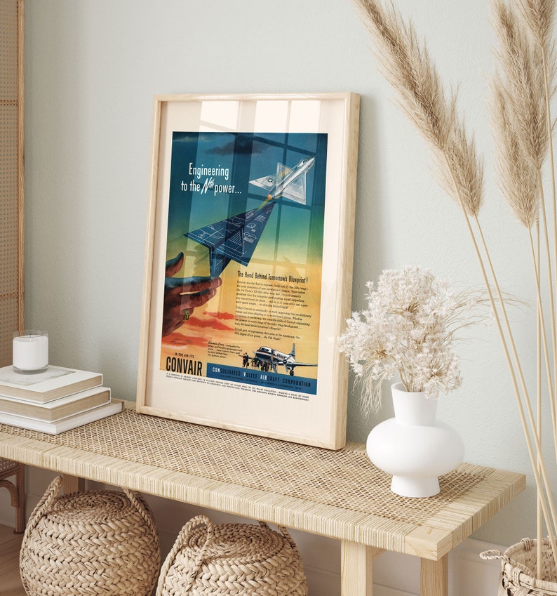 RETRO AIRPLANE POSTER Vintage Jet Airliner Poster - Etsy